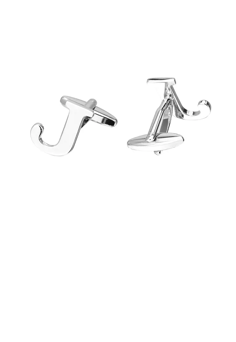 Buy SOEOES Simple Personality English Alphabet J Cufflinks Online ...