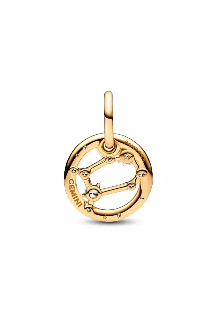 Buy PANDORA Pandora 14K Gold Plated Gemini Zodiac Dangle Charm Online ...