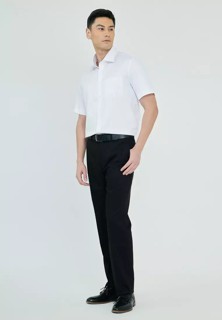 Buy Hechter Paris White Satin Slim Fit Dress Shirt 2026 Online | ZALORA ...