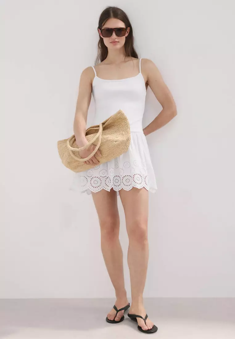 Buy Mango Short Cutwork Dress 2026 Online | ZALORA