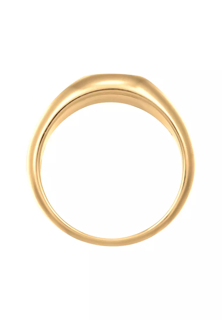 Buy Kuzzoi Men’s Silver Oval Enamel Dome Ring – Gold-Plated 2026 Online ...