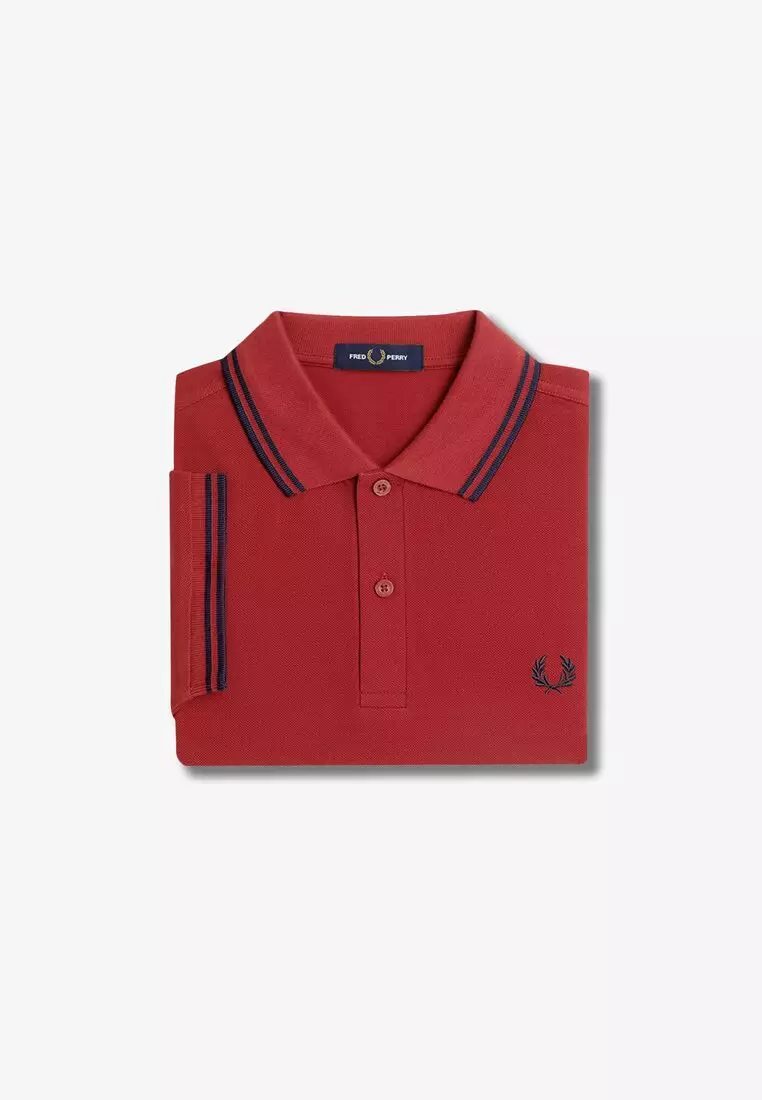 Buy Fred Perry Fred Perry M3600 Twin Tipped Fred Perry Shirt (Burnt Red / Navy / Navy) 2025 ...