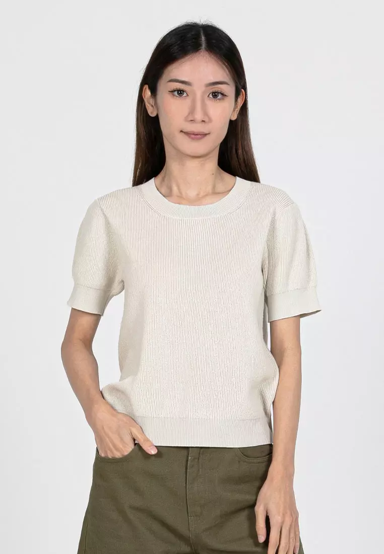 Buy FOREST Forest Ladies Casual Plain Short Sleeve Knit Top - 822346 ...