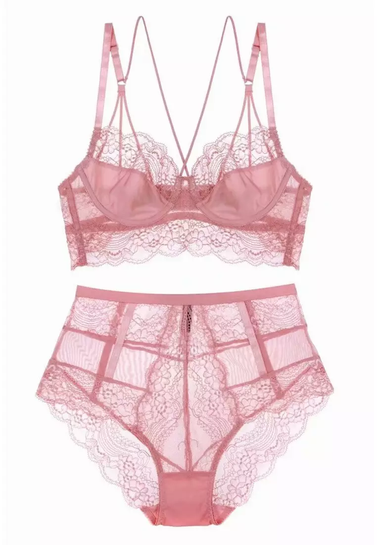 Buy Zitique Romantic Lace Lingerie Set Bra And Panty Pink Online