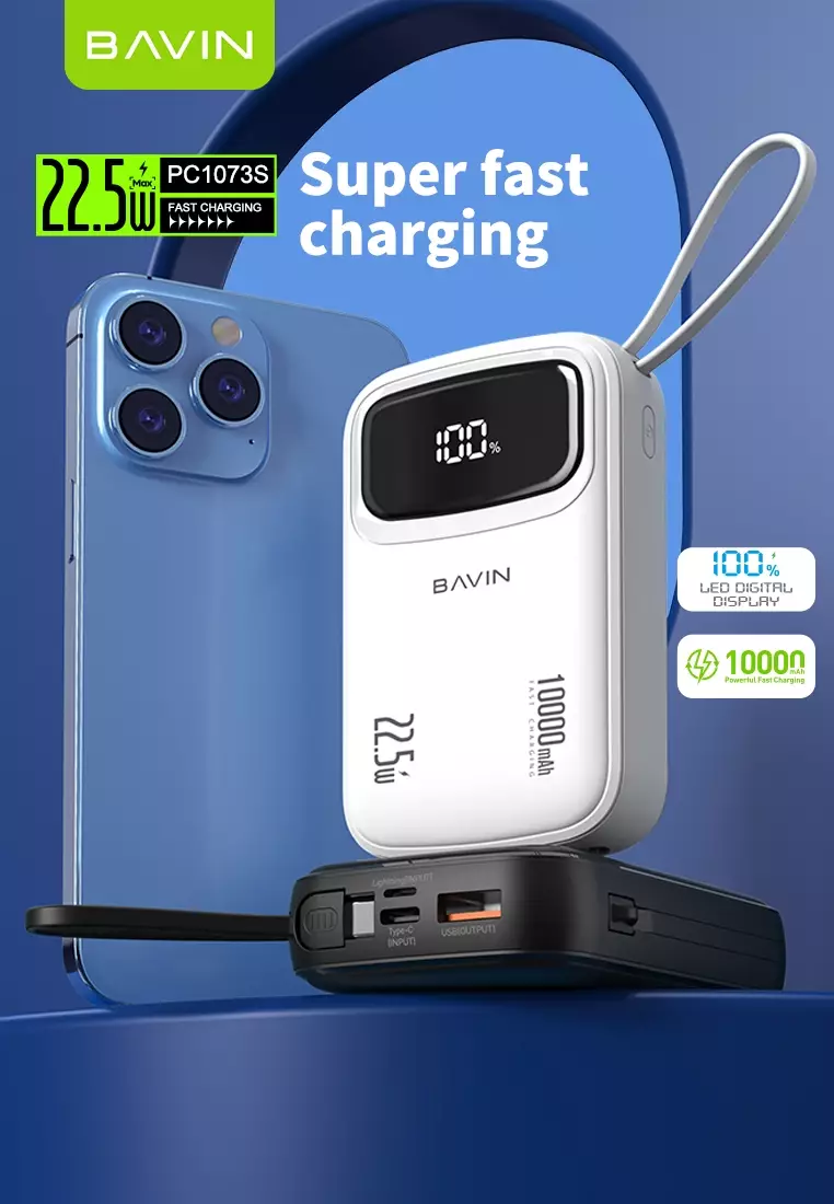 Buy BAVIN BAVIN PC1073 10000mAh Powerbank 22.5W Fast Charging Power ...