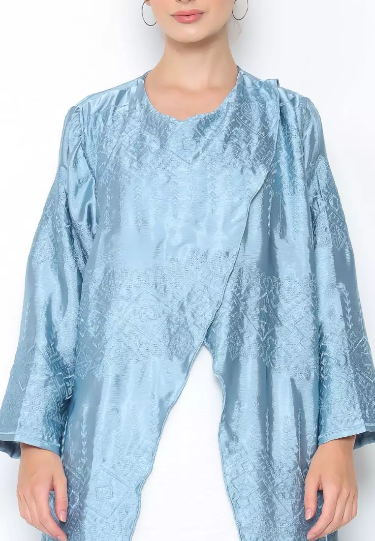 Jual RINJANIE BATIK Rinjanie Batik X Senorita - Gamis Serong - Biru ...