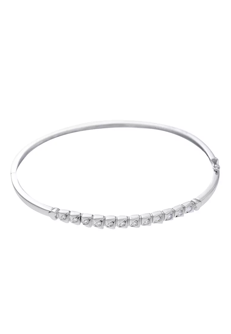 Buy LITZ LITZ 18K White Gold Diamond Bangle DD45 Online | ZALORA Malaysia
