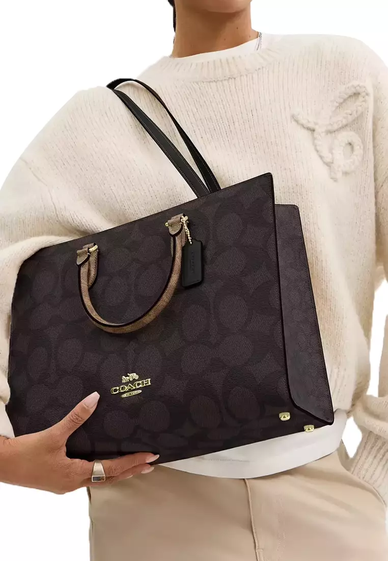 Coach Maggie Tote Bag In Blocked Signature Canvas Cy677 2025 | Buy ...