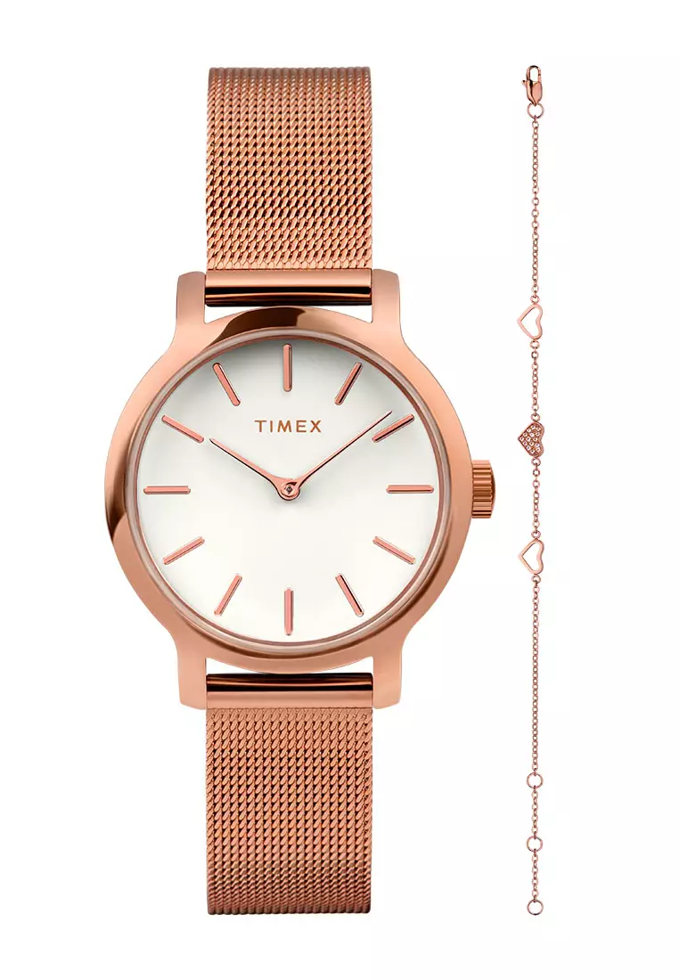 Buy Timex Timex Transcend Gift Set Rose Gold Stainless Steel Analog ...