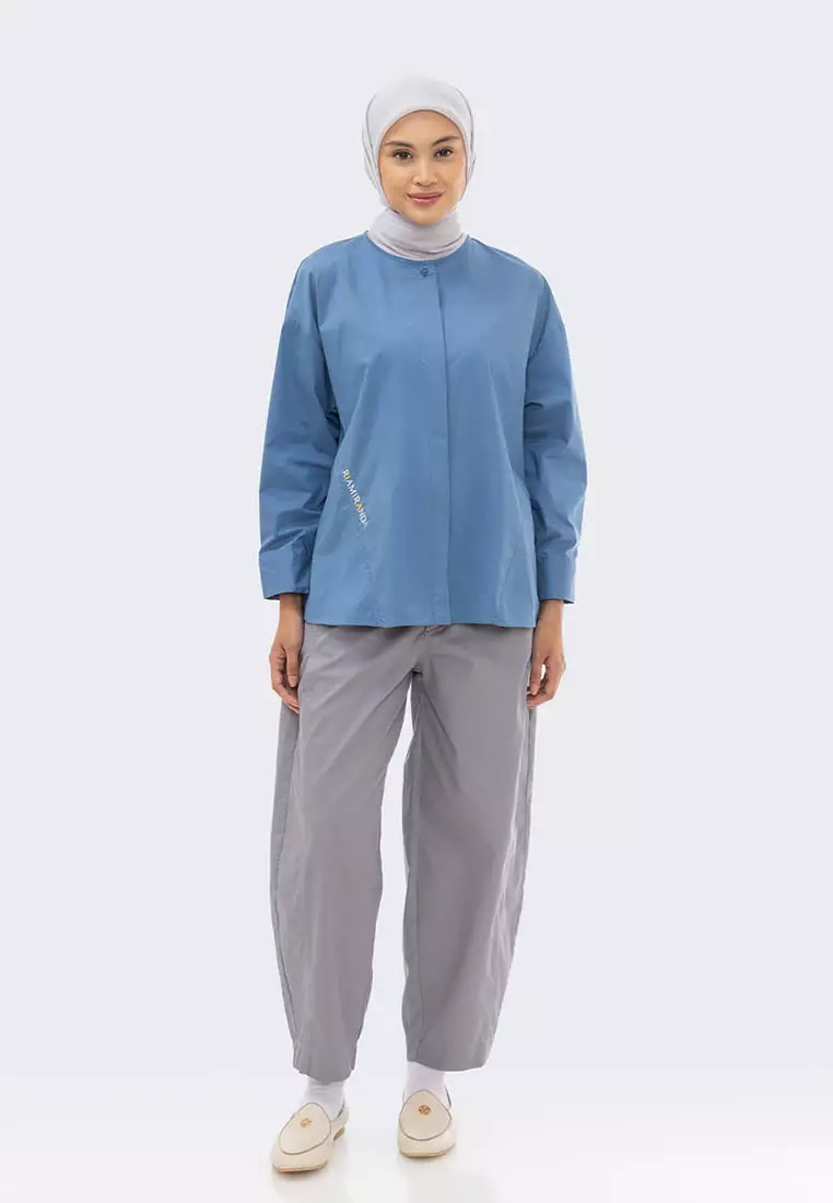Jual Riamiranda Ria Miranda Steel Blue Ginnie Top Original 2025 ...