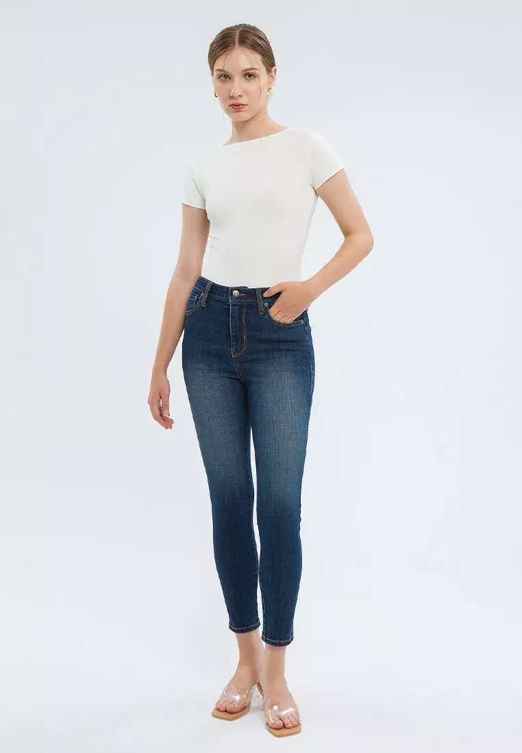 Jual Minimal Minimal 311 High Rise Skinny Jeans Blue Warna BLUE ...