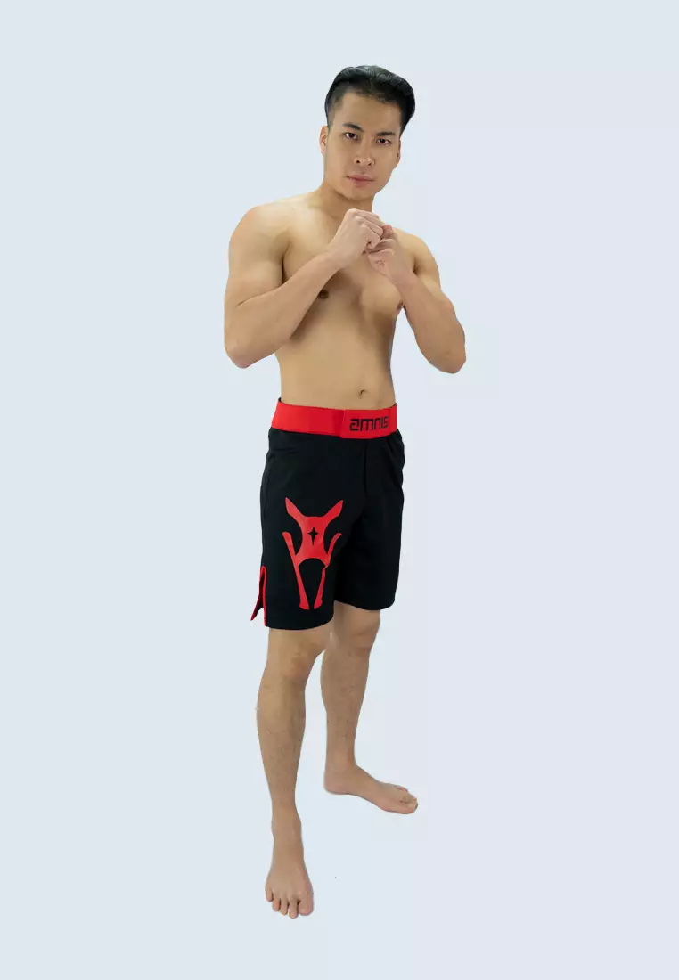 Buy AMNIG Men Fighter Shorts-20" Black Red 2025 Online | ZALORA