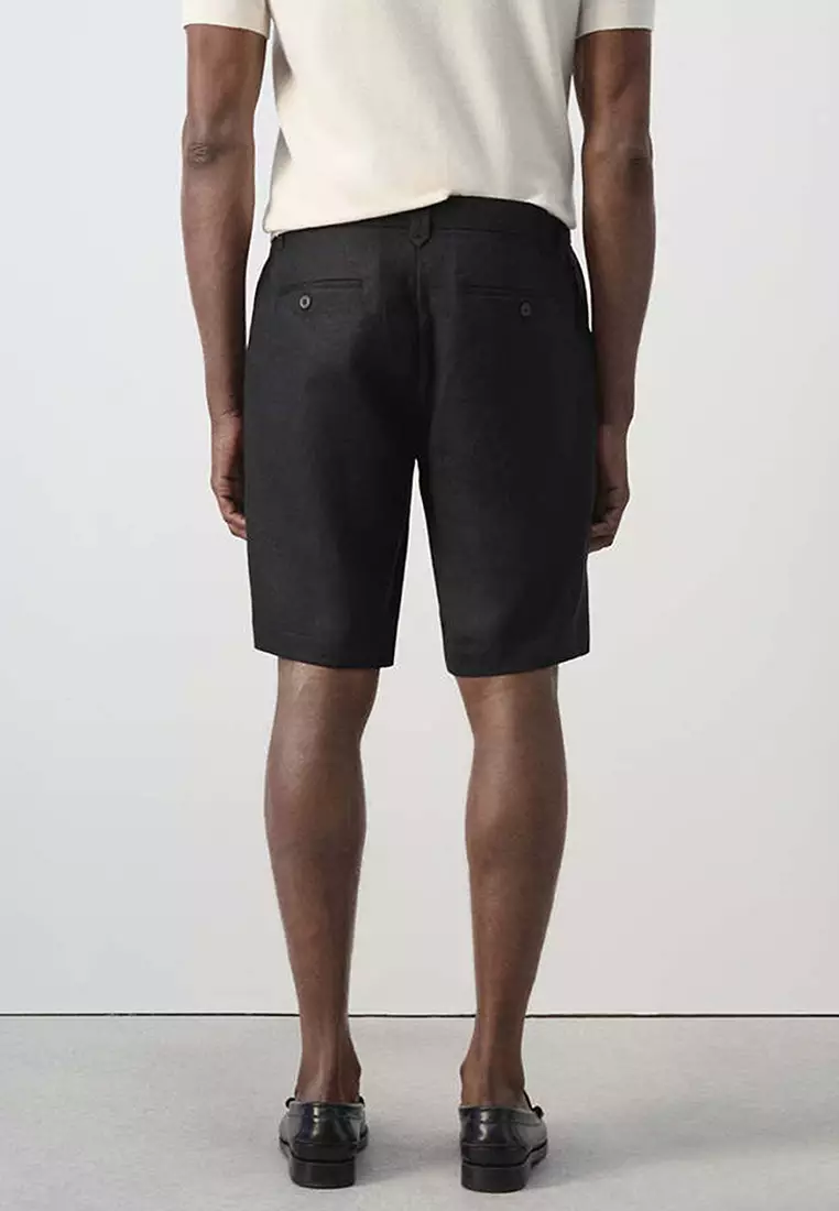 Buy MANGO Man Slim-Fit 100% Linen Bermuda Shorts 2026 Online | ZALORA