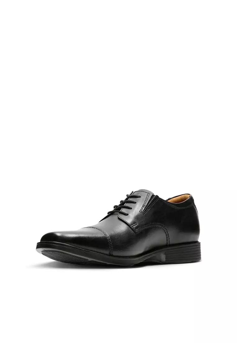 Buy Clarks Mens Tilden Cap Formal Shoes Black Leather - Wide Fit 2026 ...