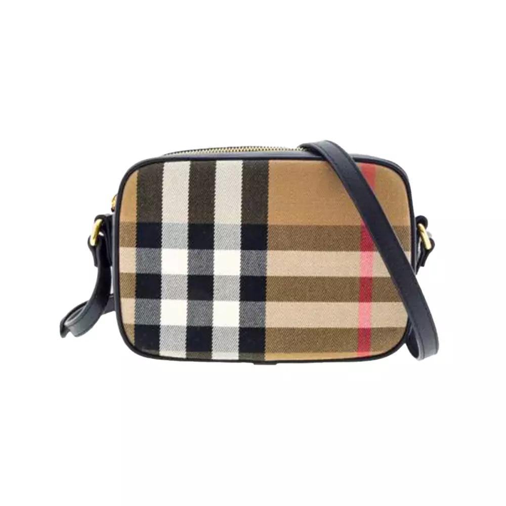 Jual Burberry Check Camera Bag Black Beige Original 2025 | ZALORA ...