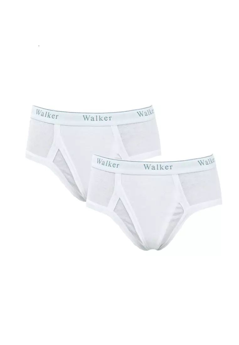 Buy Walker Underwear Walker Classic Cotton Comfort White Brief 2 In 1 ...