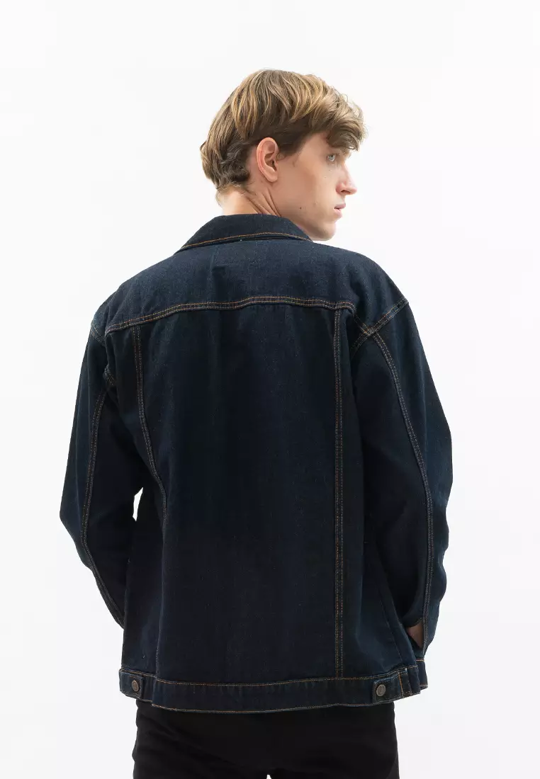 Jual House of Cuff Jaket Jeans Pria Polos Tebal Dilan Jaket Denim Biru ...