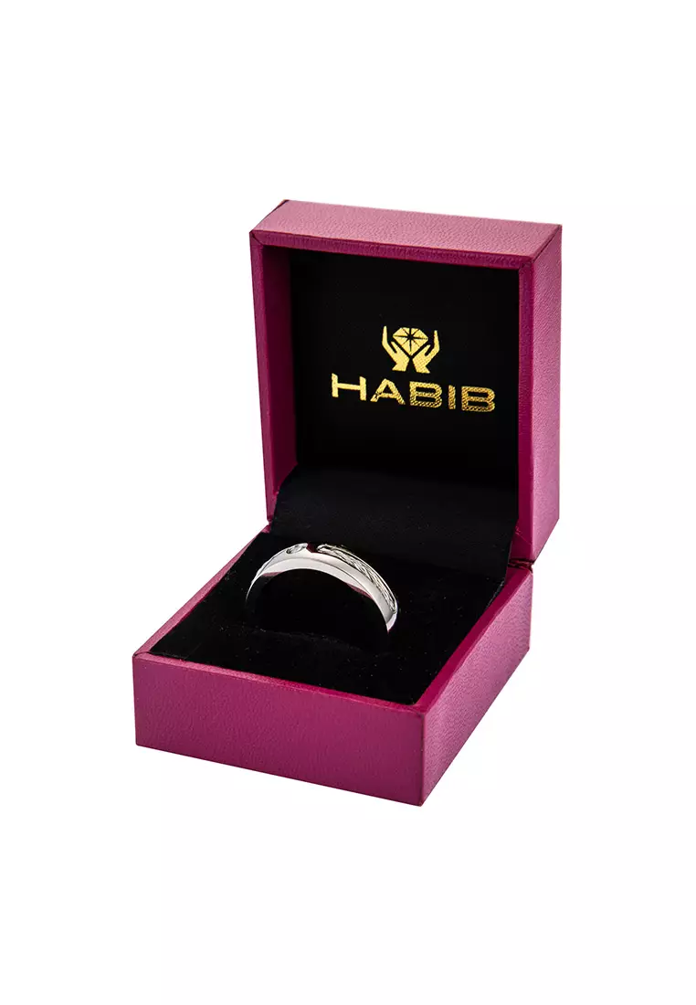 Buy HABIB HABIB Flush Diamond Men's Ring in Titanium A0555 Online ...