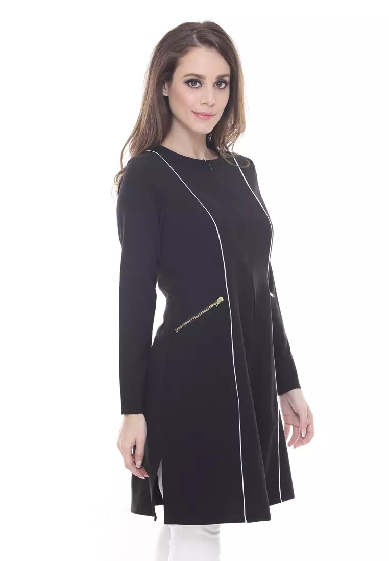 Buy Rina Nichie Basic Jovanda Tunic in Black Online | ZALORA Malaysia