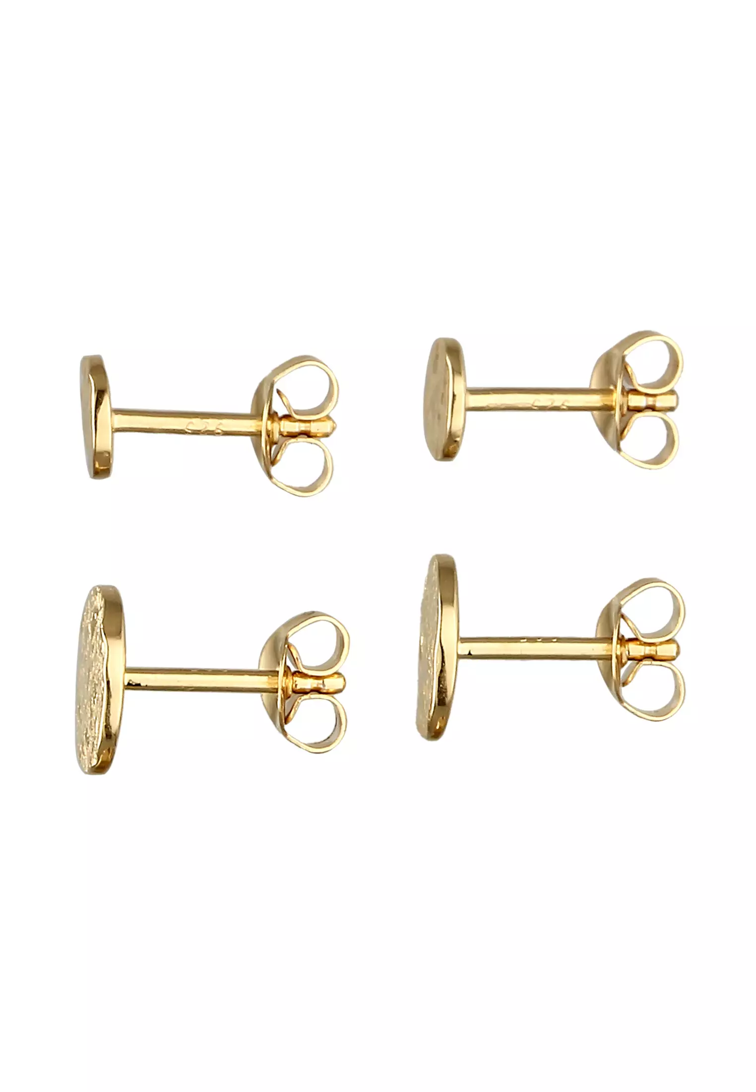 Buy ELLI GERMANY Hammered Coin Disc Stud Earrings – Gold-Plated Silver ...