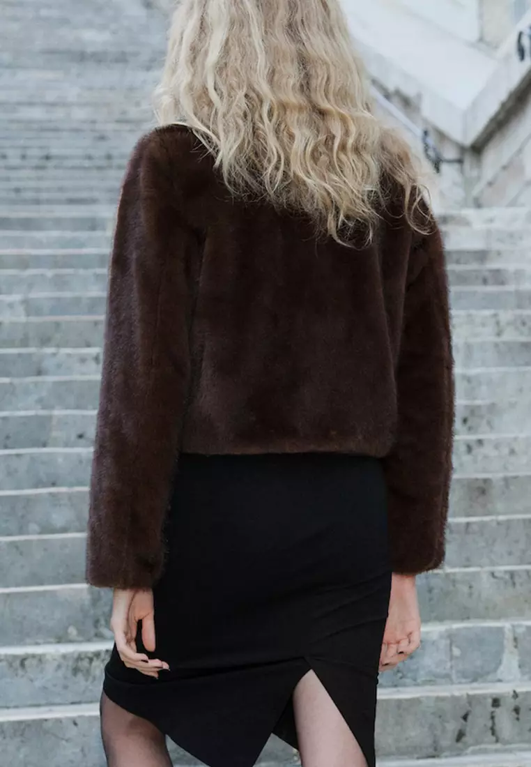Buy Mango Faux-Fur Jacket With Lapels 2026 Online | ZALORA