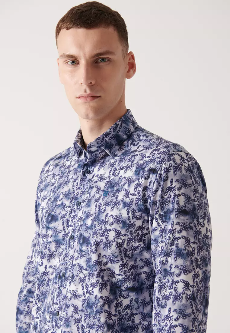 Buy Avva Abstract Patterned Slim Fit Shirt 2025 Online | ZALORA Philippines