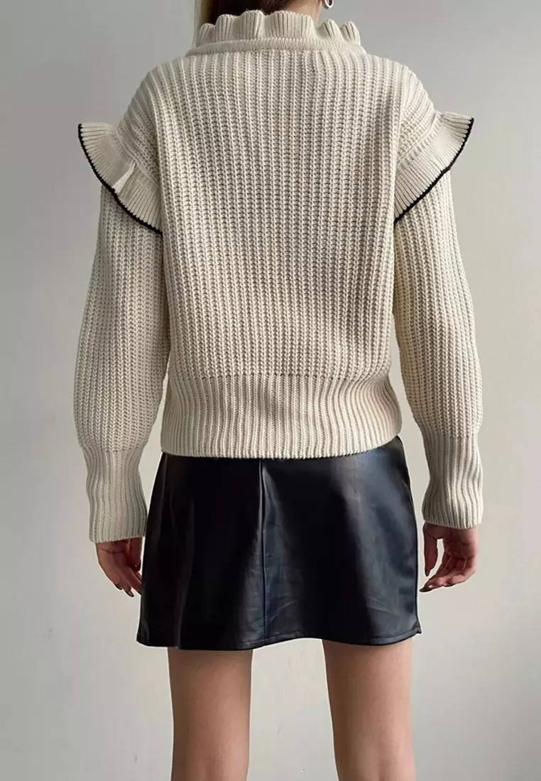 Buy Bianco Lucci Bow Detailed Frilly Sweater 2025 Online | ZALORA