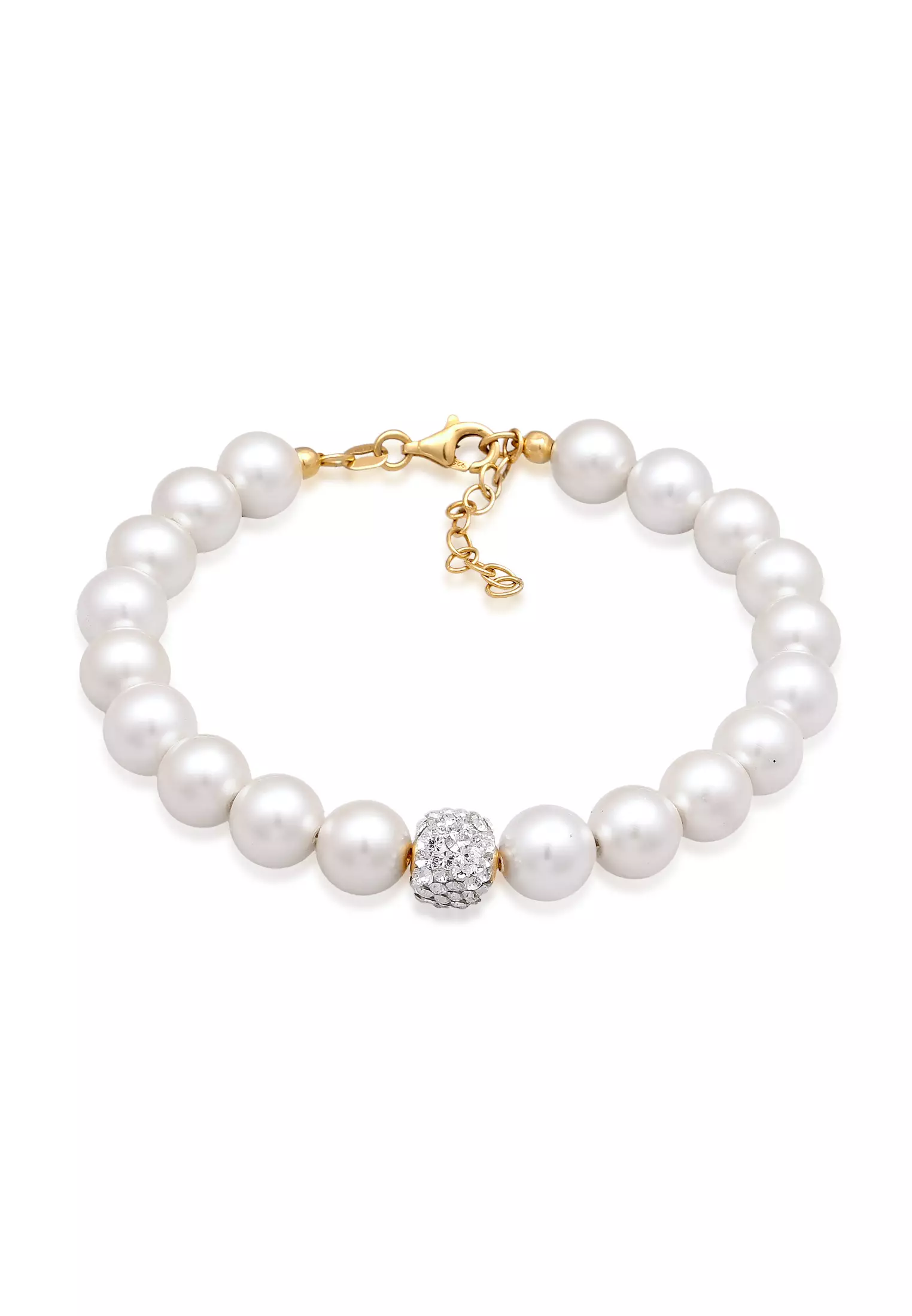 Buy ELLI GERMANY Swarovski® Pearl & Crystal Bracelet – Gold-Plated ...