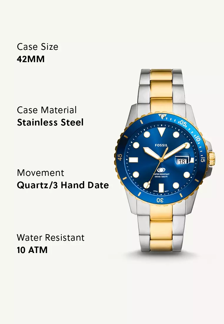Buy Fossil Fossil Blue Dive Watch FS6034 2026 Online | ZALORA