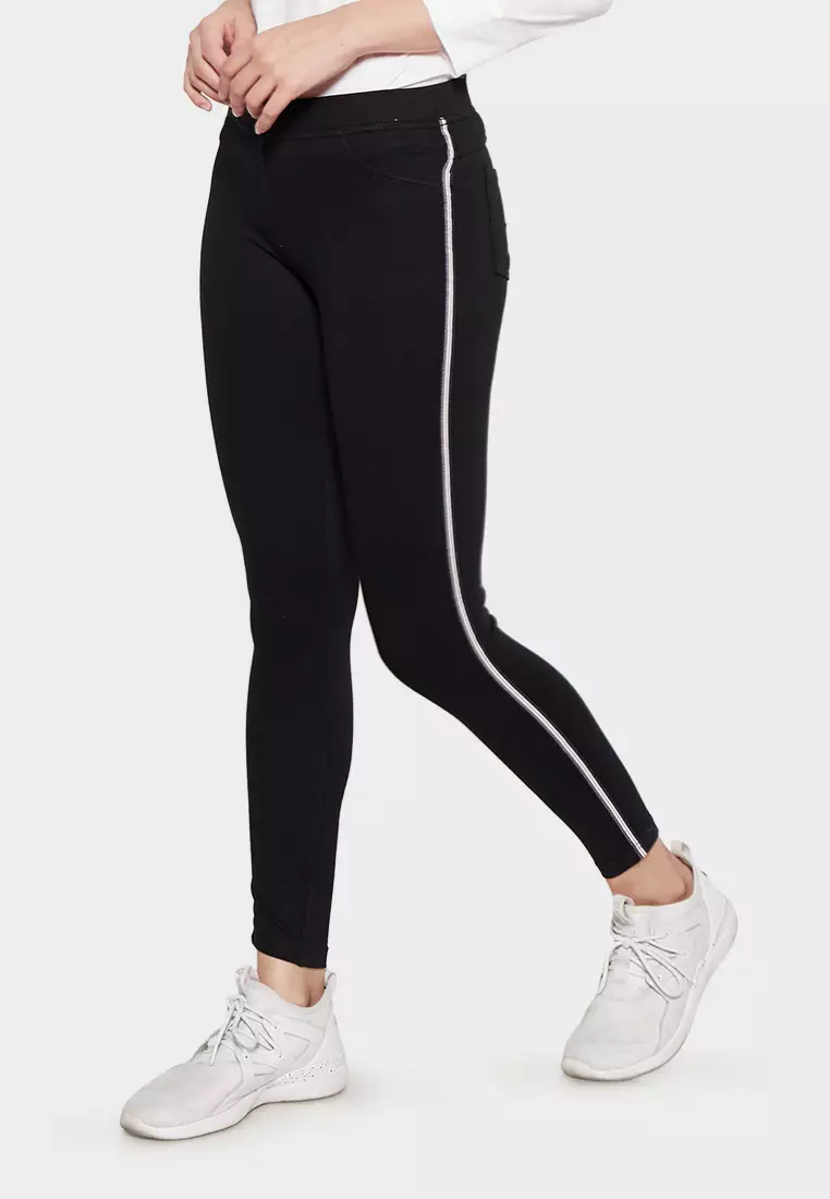 Jual Point One PREMIUM Jegging Active Black Stripe Blue Original 2025 ...