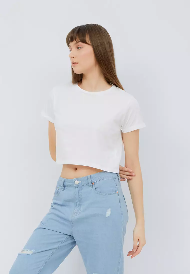 Jual Executive Basic Cropped Cotton T-Shirt Original 2025 | ZALORA Indonesia