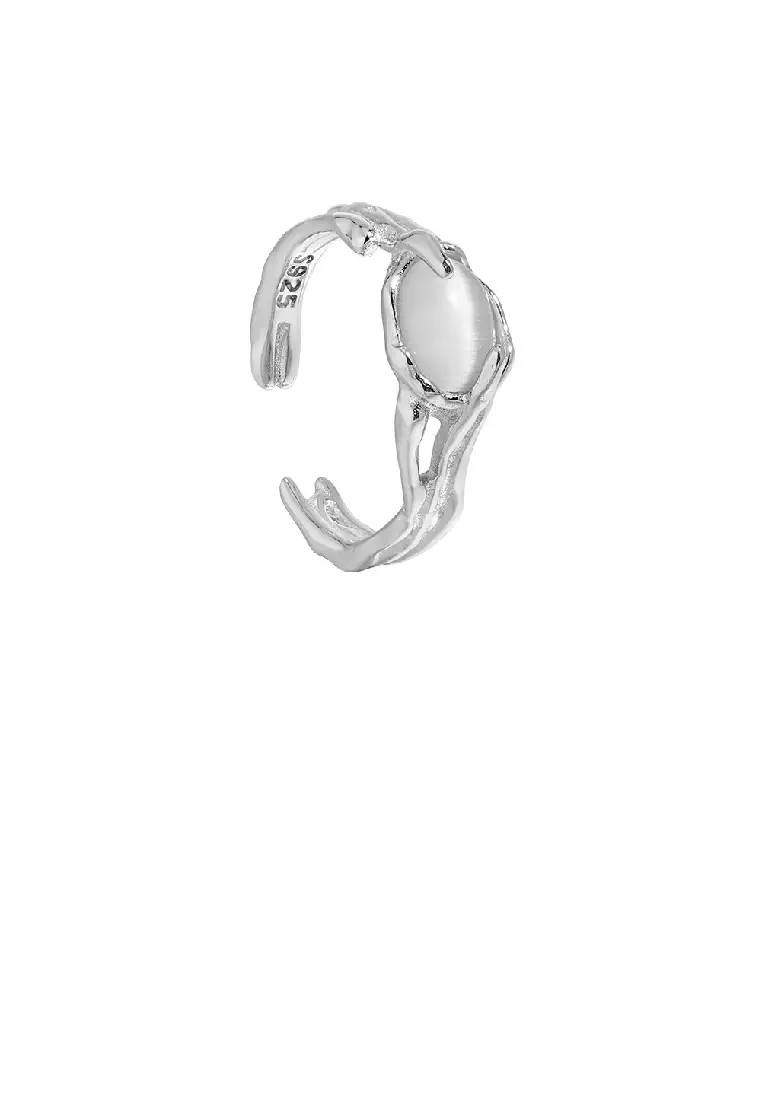 Buy SOEOES 925 Sterling Silver Fashion Personality Irregular Textured ...