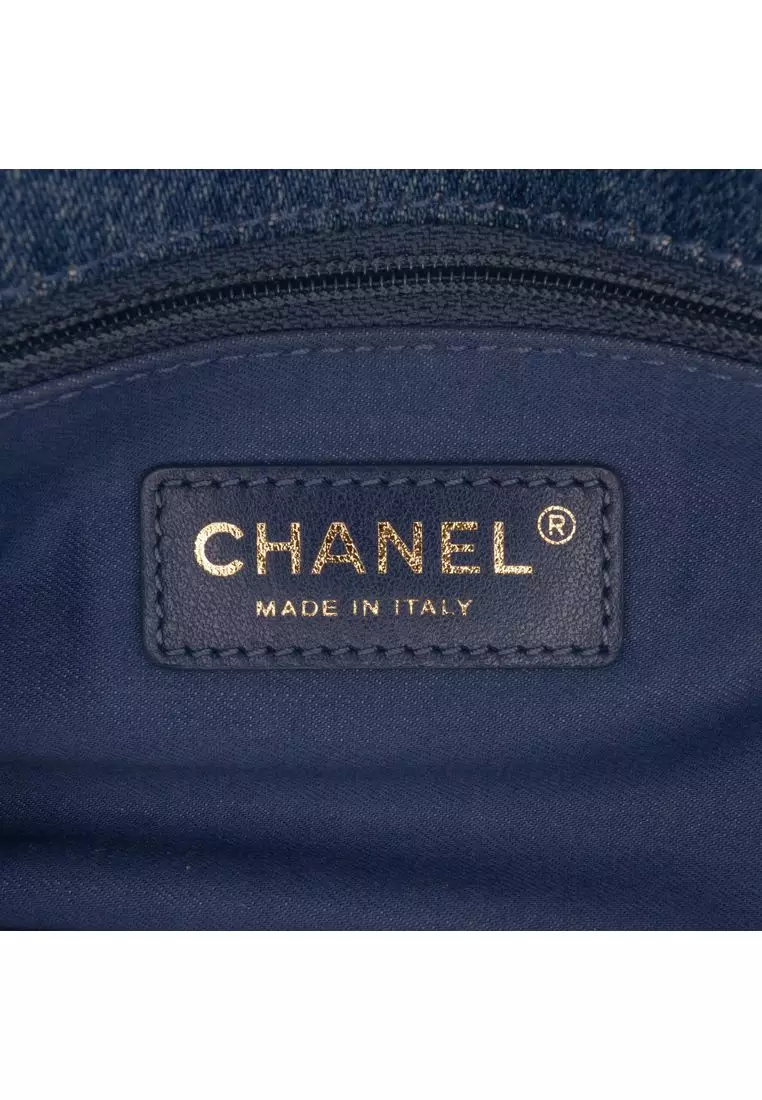 Buy CHANEL Pre-Loved Chanel Mini Rectangular Quilted Denim Mood Flap ...