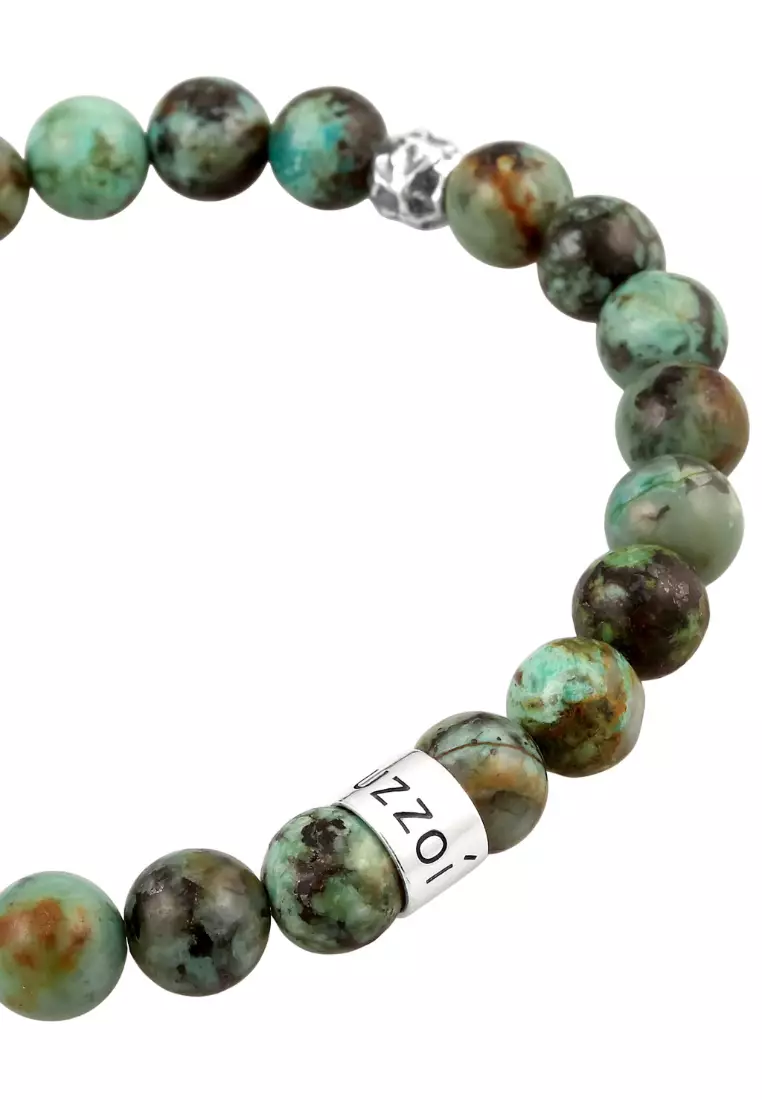 Buy Kuzzoi Men's Turquoise Bead Bracelet – Silver Details 2026 Online ...