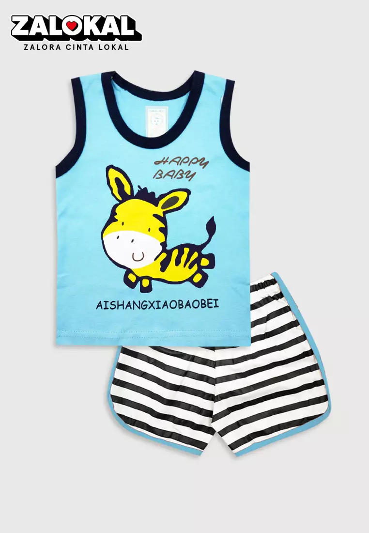 Jual WAKAKIDS Wakakids Setelan Bayi Anak Singlet Muniko Pants Giraffe ...