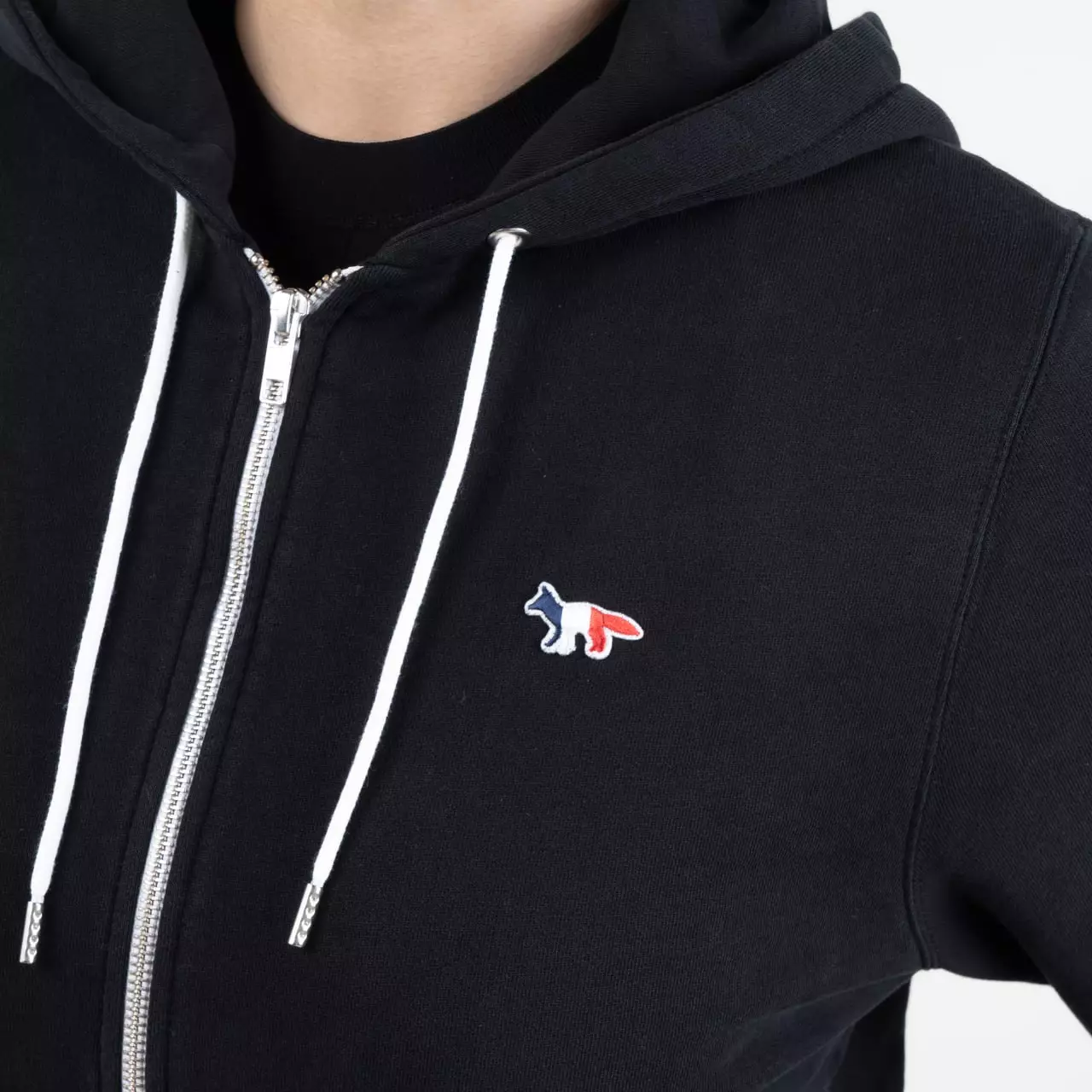 Jual Maison Kitsune Tricolor Fox Patch Classic Jacket Black Original ...