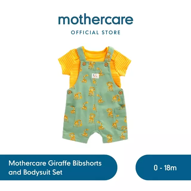 Jual Mothercare Mothercare Giraffe Bibshorts And Bodysuit Set - Setelan ...