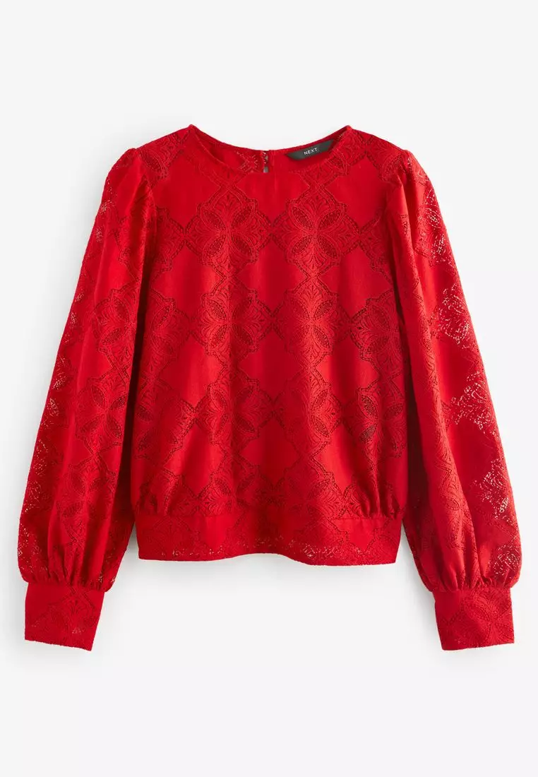 Buy NEXT Lace Long Sleeve Blouse 2024 Online | ZALORA