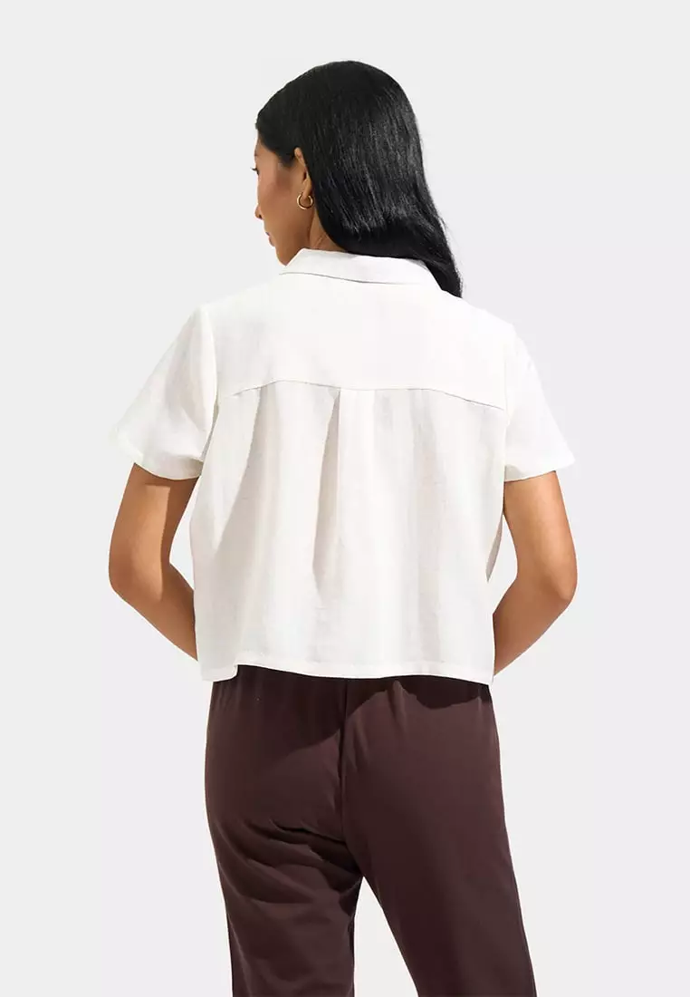 Buy ForMe Extended Sleeved Linen Shirt 2026 Online | ZALORA Philippines