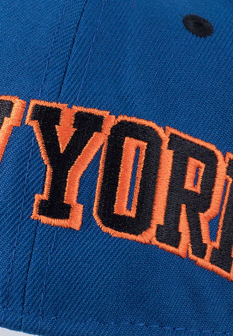 Buy NBA Real Hoops Patch Logo New York Knicks Mens Flex Fit Flat Cap ...