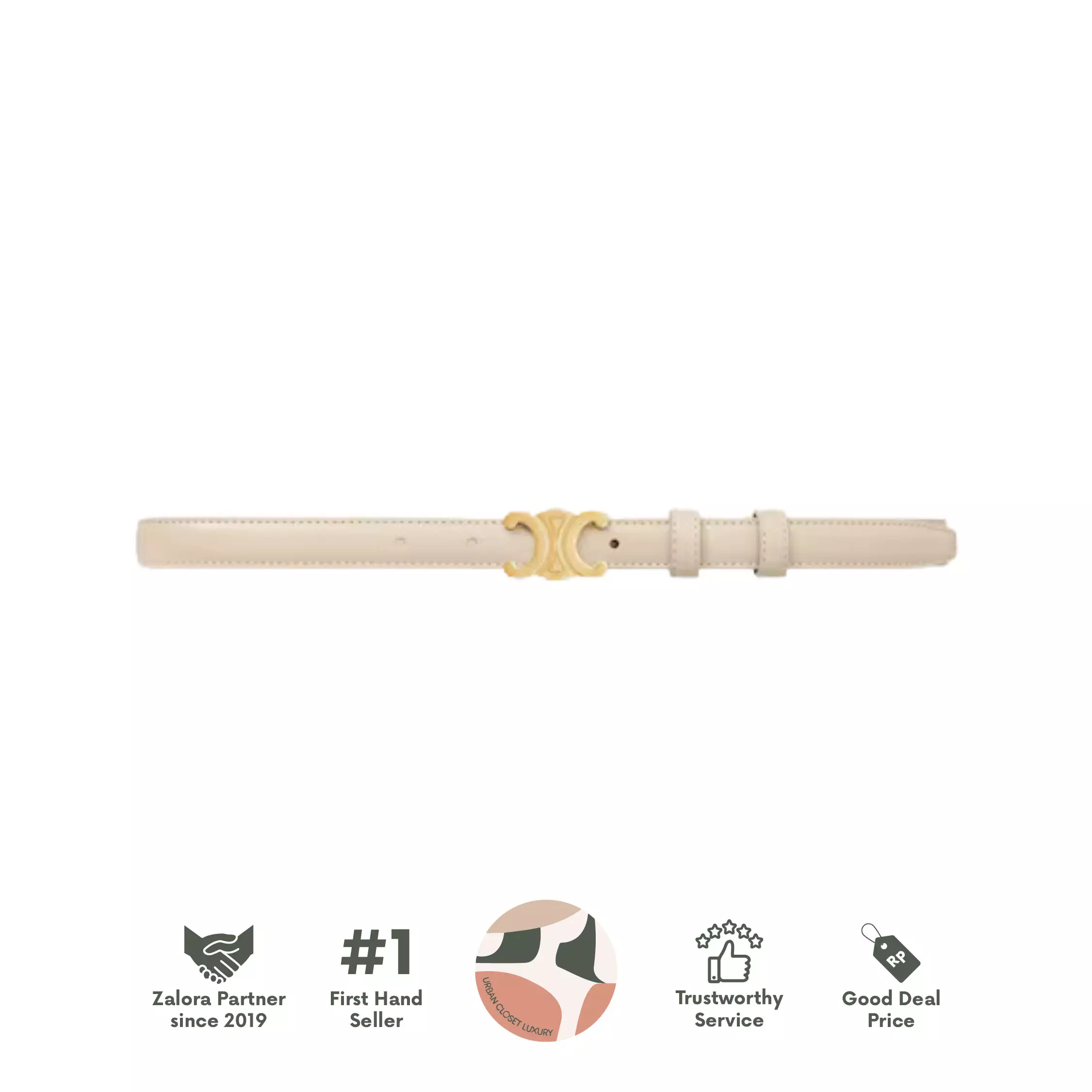 Jual Celine Small Triomphe Belt 18mm White Original 2025 | ZALORA ...