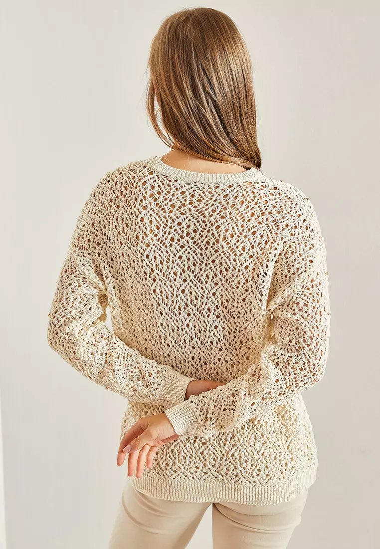 Buy Bianco Lucci Openwork Knit Sweater 2025 Online | ZALORA