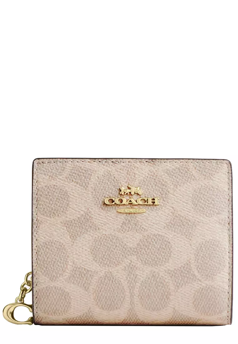 Coach Snap Wallet In Signature Canvas in Sand/ Chalk CW789 2025 | Buy ...