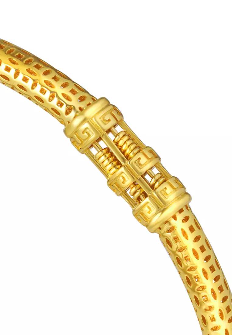 Buy TOMEI TOMEI Auspicious Pattern Abacus Bangle, Yellow Gold 916 2025 ...