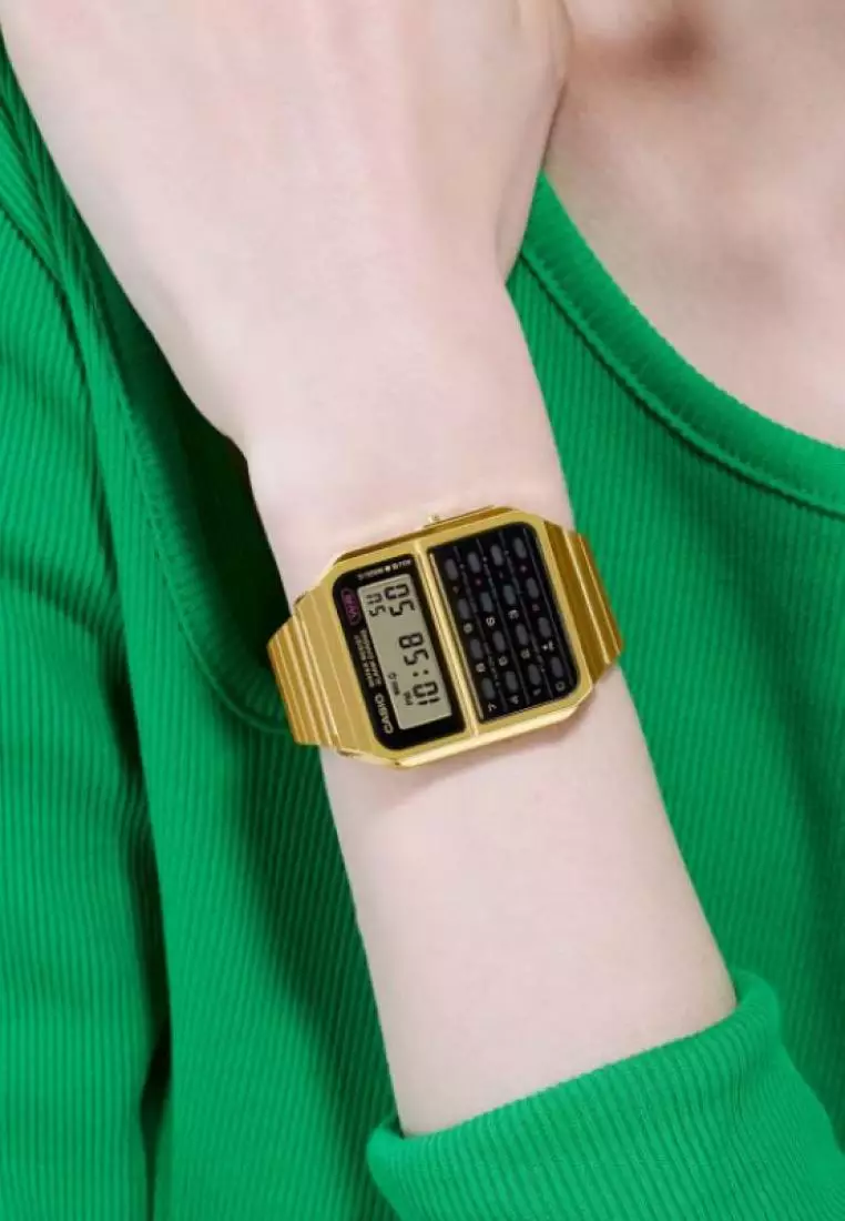 Buy CASIO Casio General Digital Gold Stainless Steel Strap Unisex Watch ...