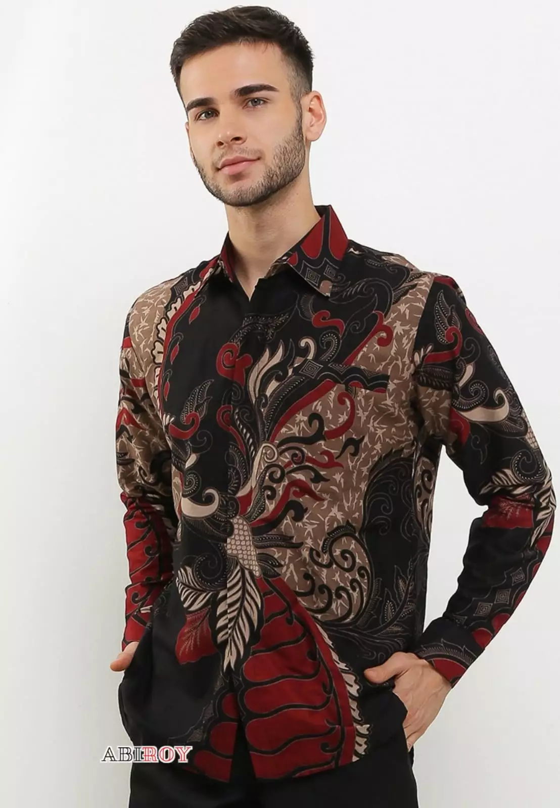 Jual ABIROY Kemeja Batik Pria Premium Slimfit Elegant Modern Lengan ...