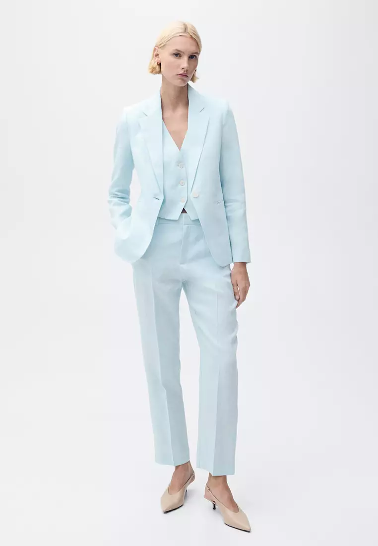Buy Mango Linen Suit Waistcoat Online | ZALORA Malaysia