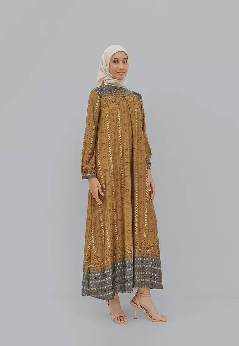 Jual Geela Geela X Aurelie Hermansyah - Lisya Dress Brown (G.4258 ...