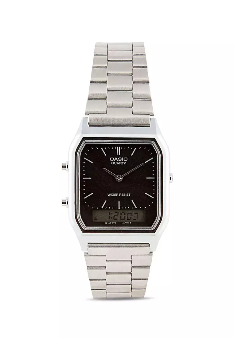 Jual Casio Casio Jam Tangan - Silver Black - Stainless Steel - AQ-230A ...