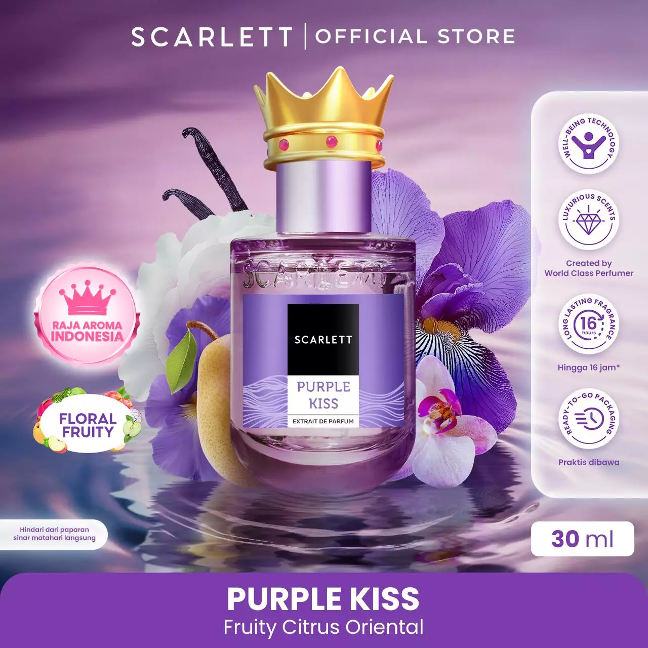 Jual Scarlett Scarlett Whitening Extrait De Parfum Purple Kiss 30ml ...
